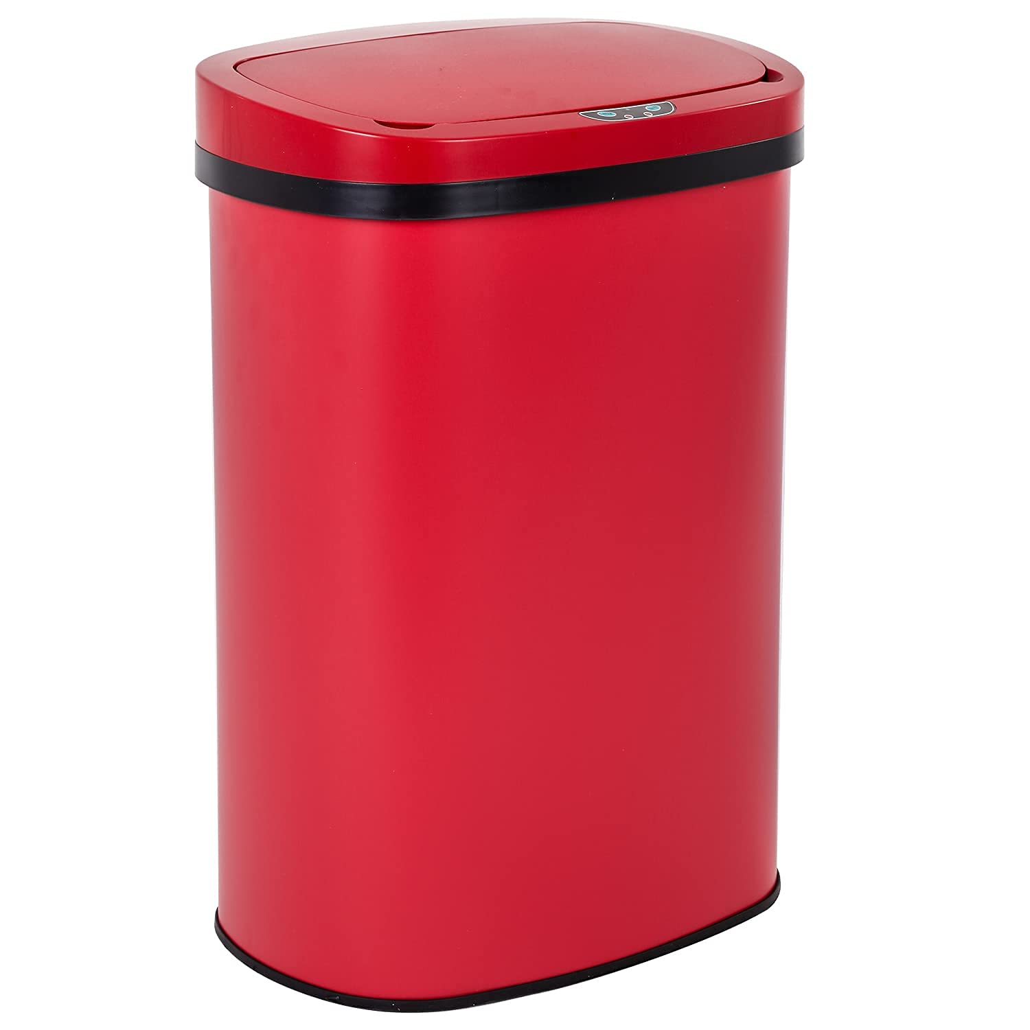 BSTOPHKL 13 Gallon Touchless Trash Can for Kitchen, Automatic Garbage Cans Stainless Steel 50 Liter Waste Bin(Red)