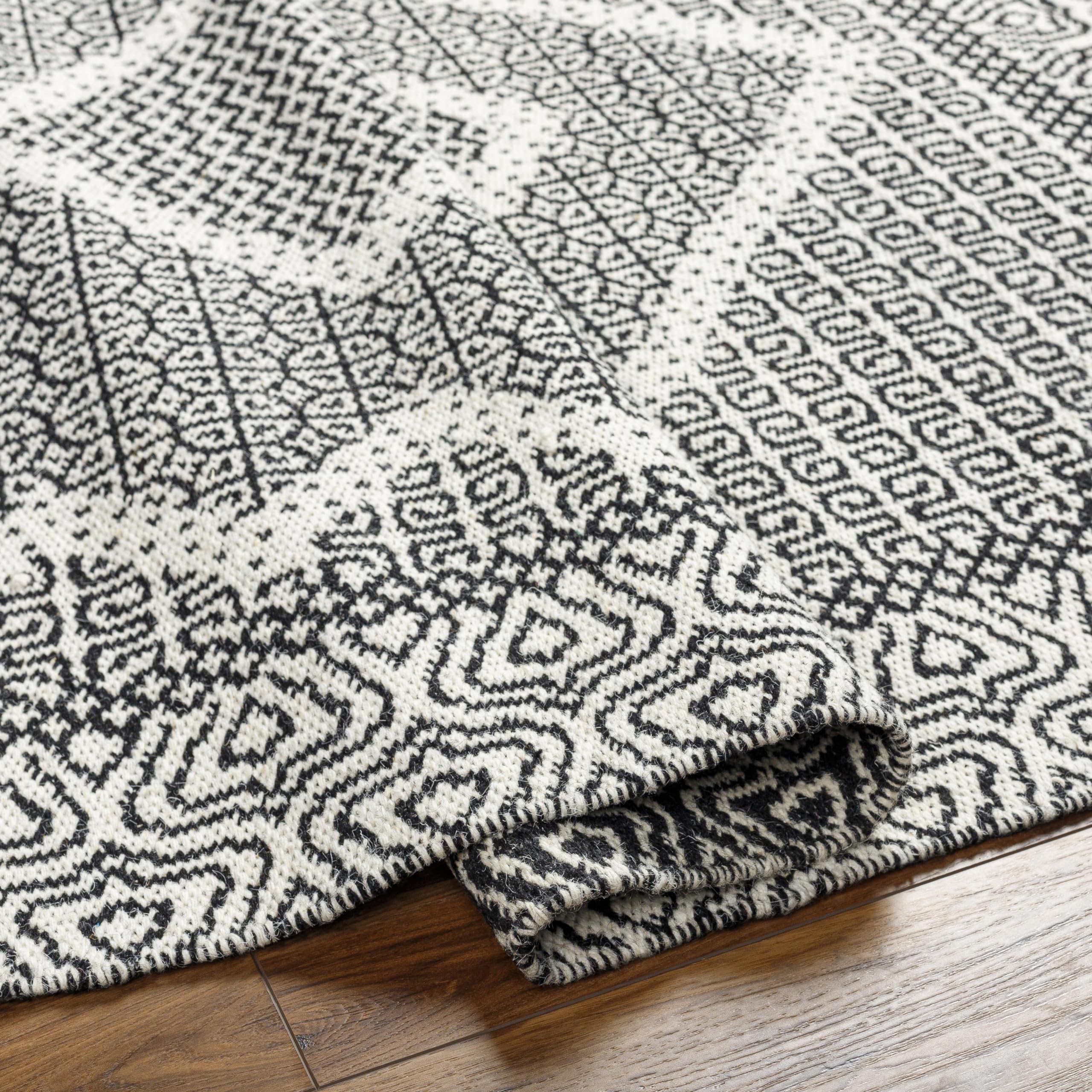 Mark&Day Wool Rugs, 6x9 Nishnabotny Cottage Dark Gray Area Rug, Grey Beige Carpet for Living Room, Bedroom or Kitchen (6' x 9')
