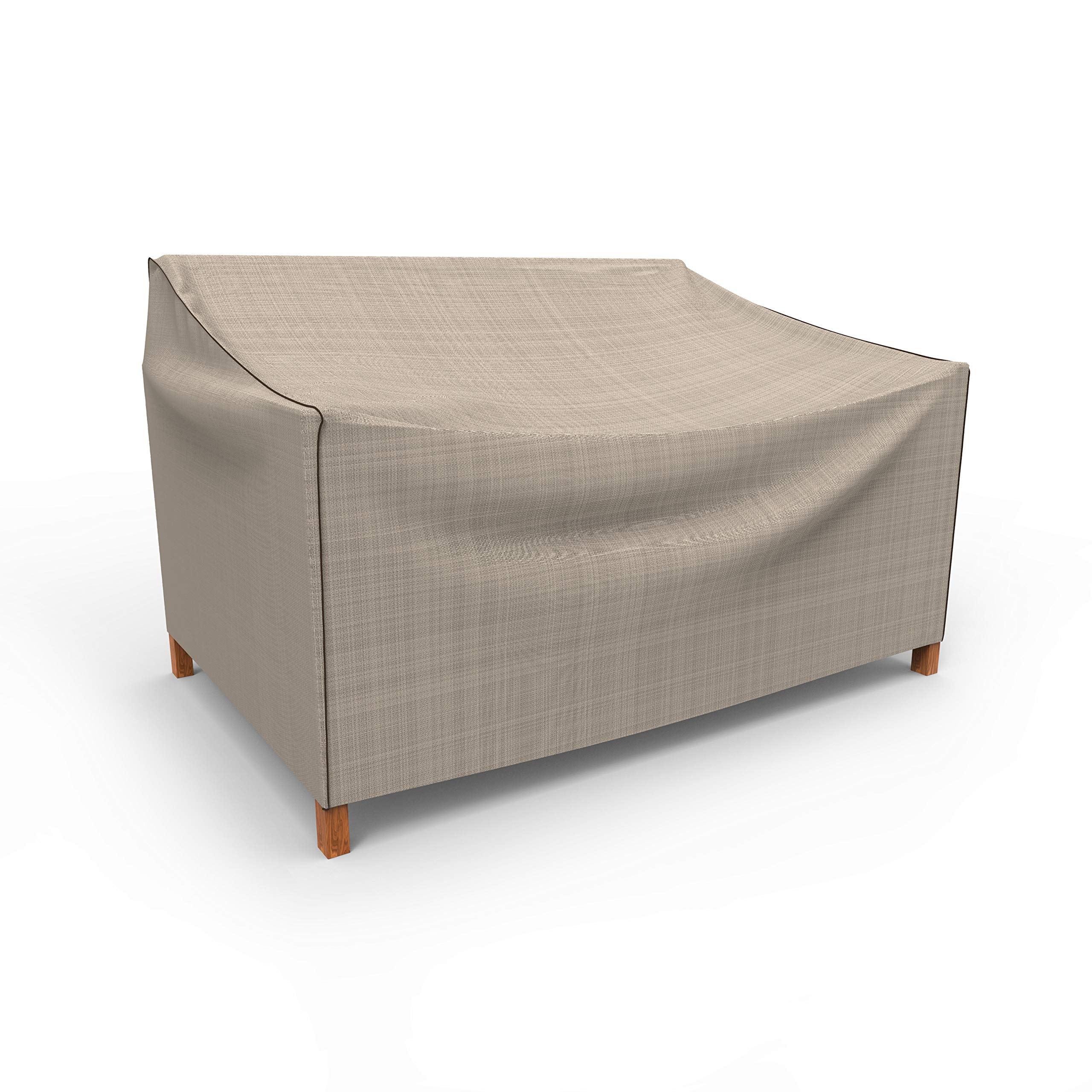 Budge NeverWet Mojave Patio Loveseat Cover, Black Ivory, Small