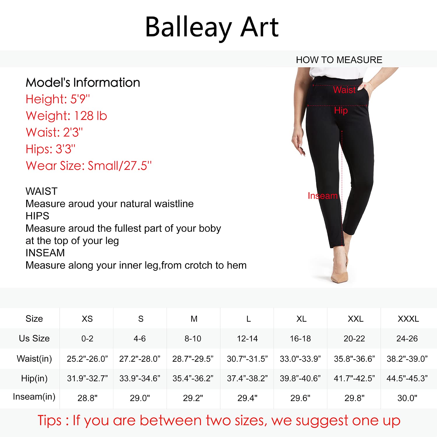 Balleay Art Women's Yoga Dress Pants Pull On Stretch Slacks Skinny Leg Pant Casual Work with Pockets (Black, XX-Large)