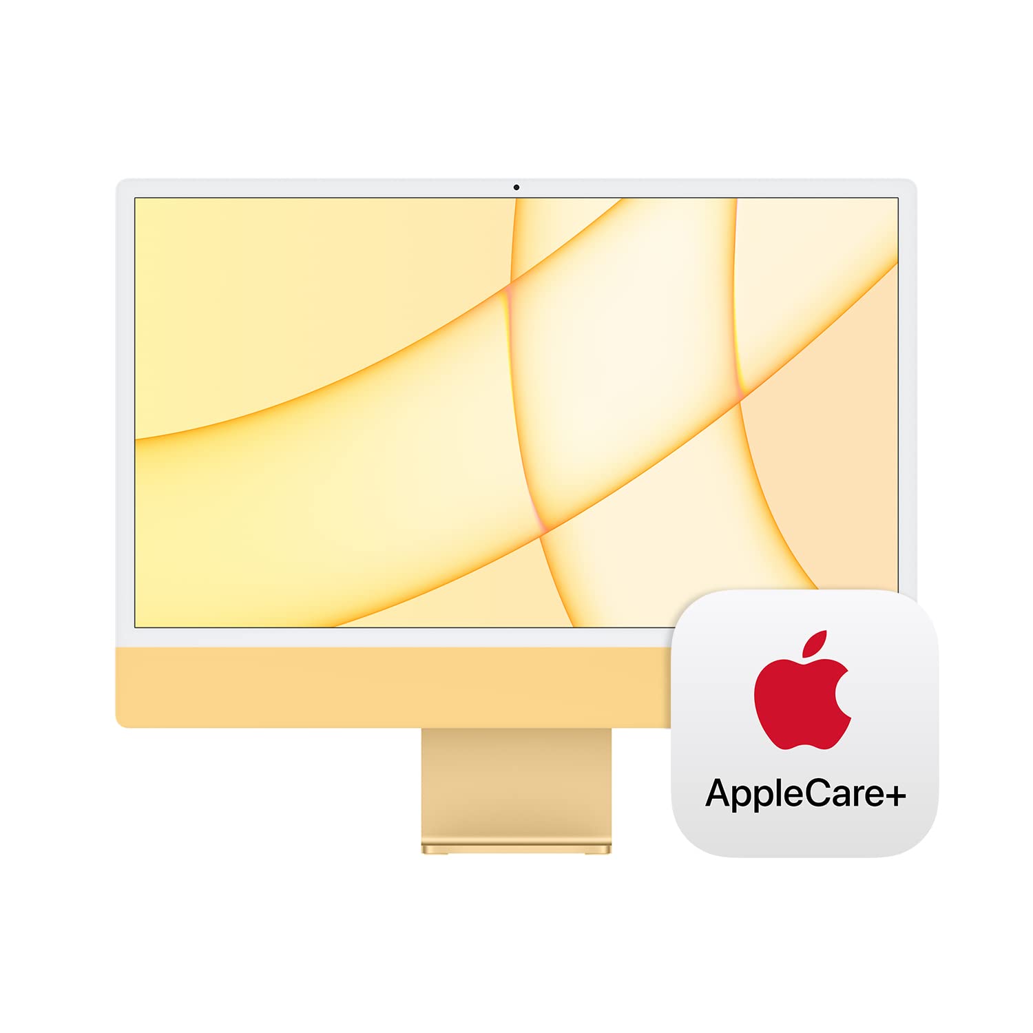 Apple 2021 iMac (24-inch, M1 chip with 8‑core CPU and 8‑core GPU, 8GB RAM, 256GB) - Yellow with AppleCare+ (3 Years)