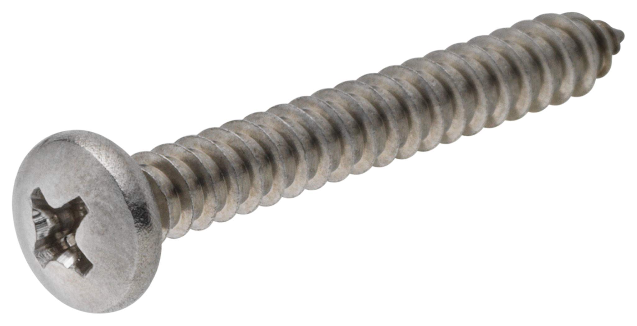 The Hillman Group, Brown 823278 Stainless Steel Pan Head Phillips Sheet Metal Screw, 8 x 3-Inch, 50-Pack, 3 inches