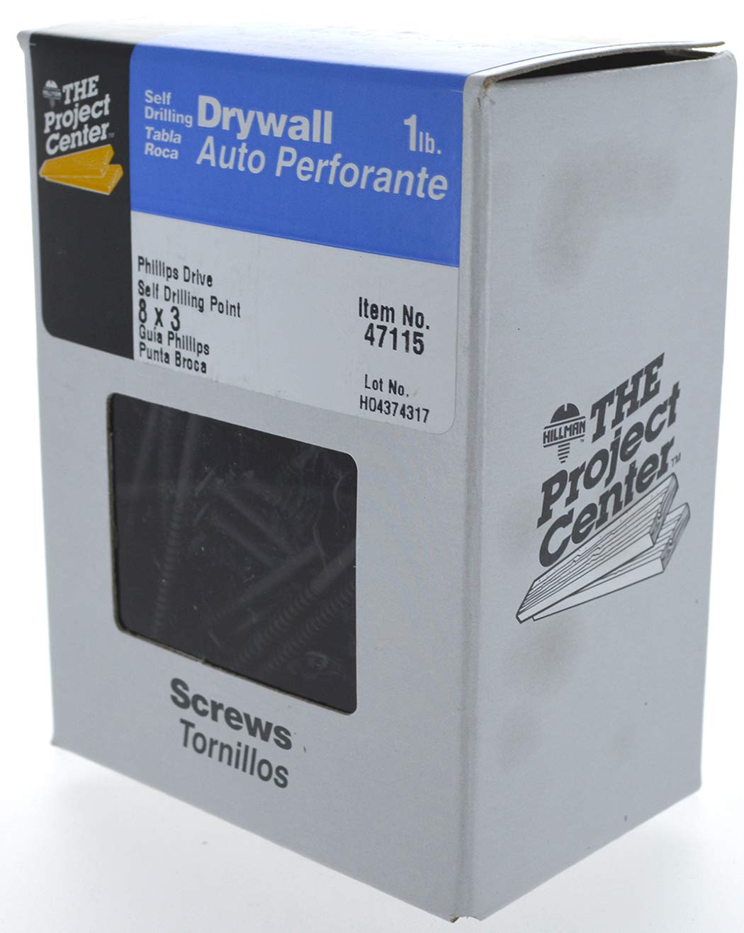 The Hillman Group 47115 8 x 3-Inch Self Drilling Drywall Screw Number 2 Self Drilling Point,Black Phosphate
