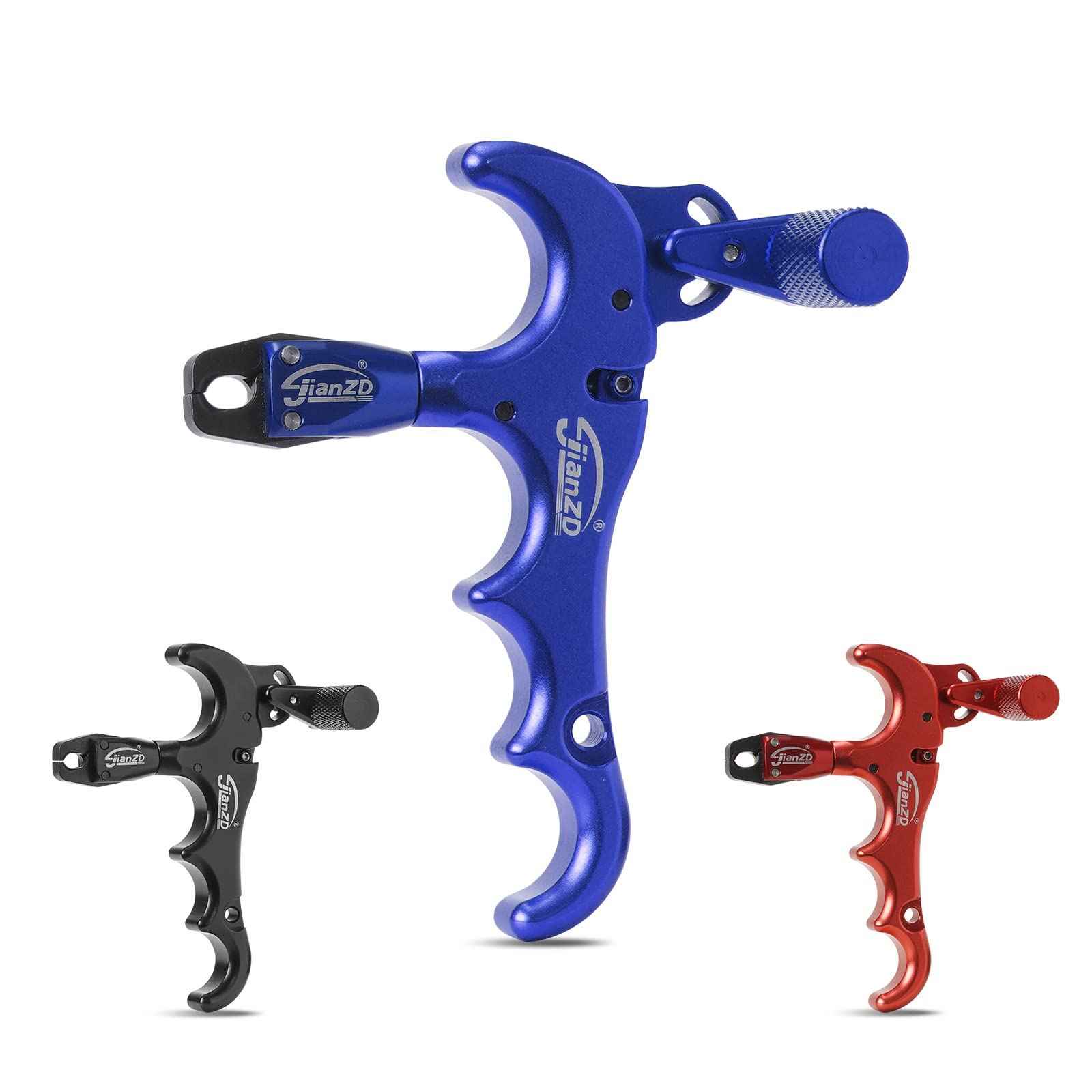 Aimdor Compound Bow Release Archery Aids with D Loop Rope 360° Adjustable Thumb Release Aluminum Alloy Aids for Hunting Outdoor Accessories Blue