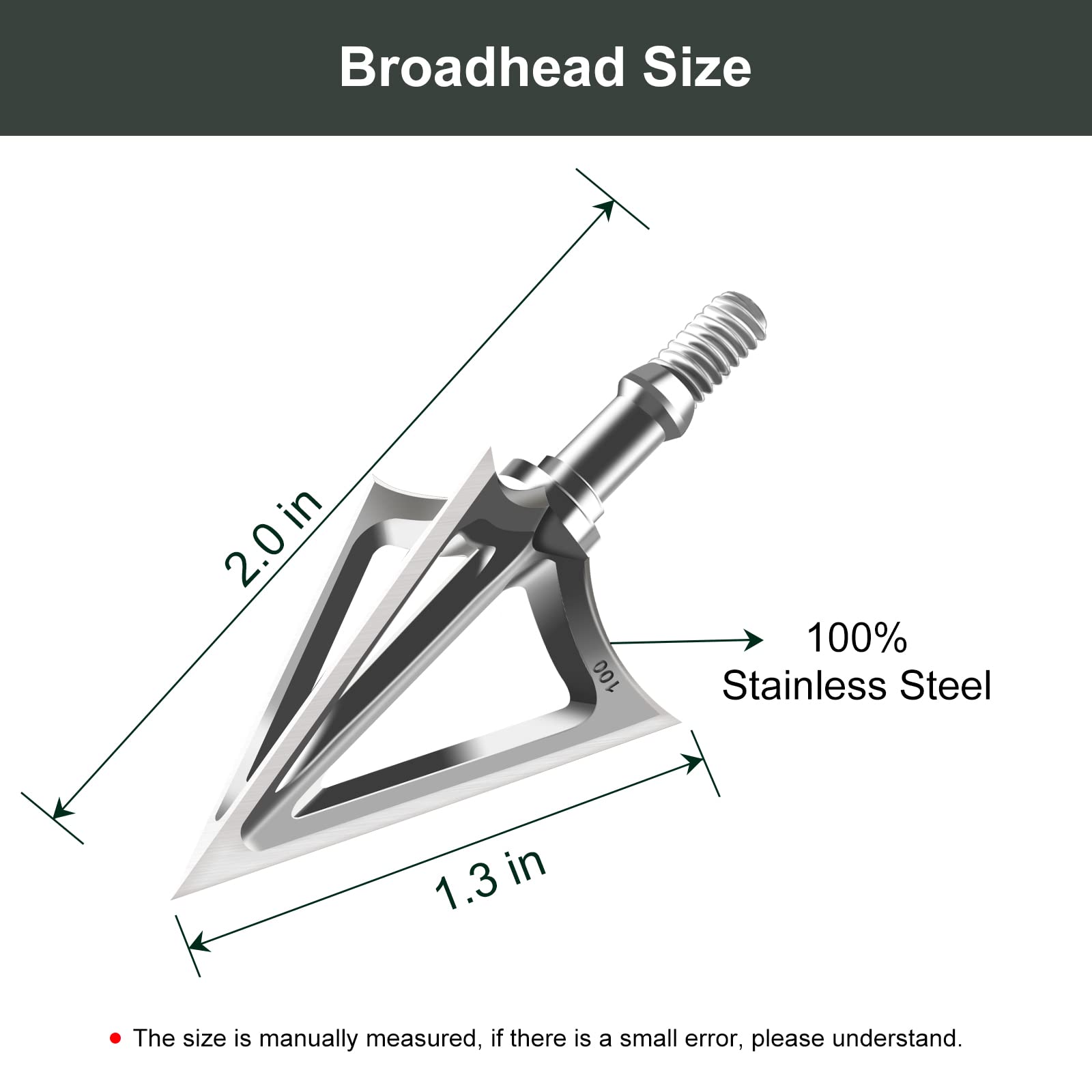 Aimdor X1 Broadheads Hunting Broadheads 12pcs 100/125 Grain Fixed Blades Stainless Steel X1 Hunting Broadheads for Crossbow Compound Bow and Hunting Bow