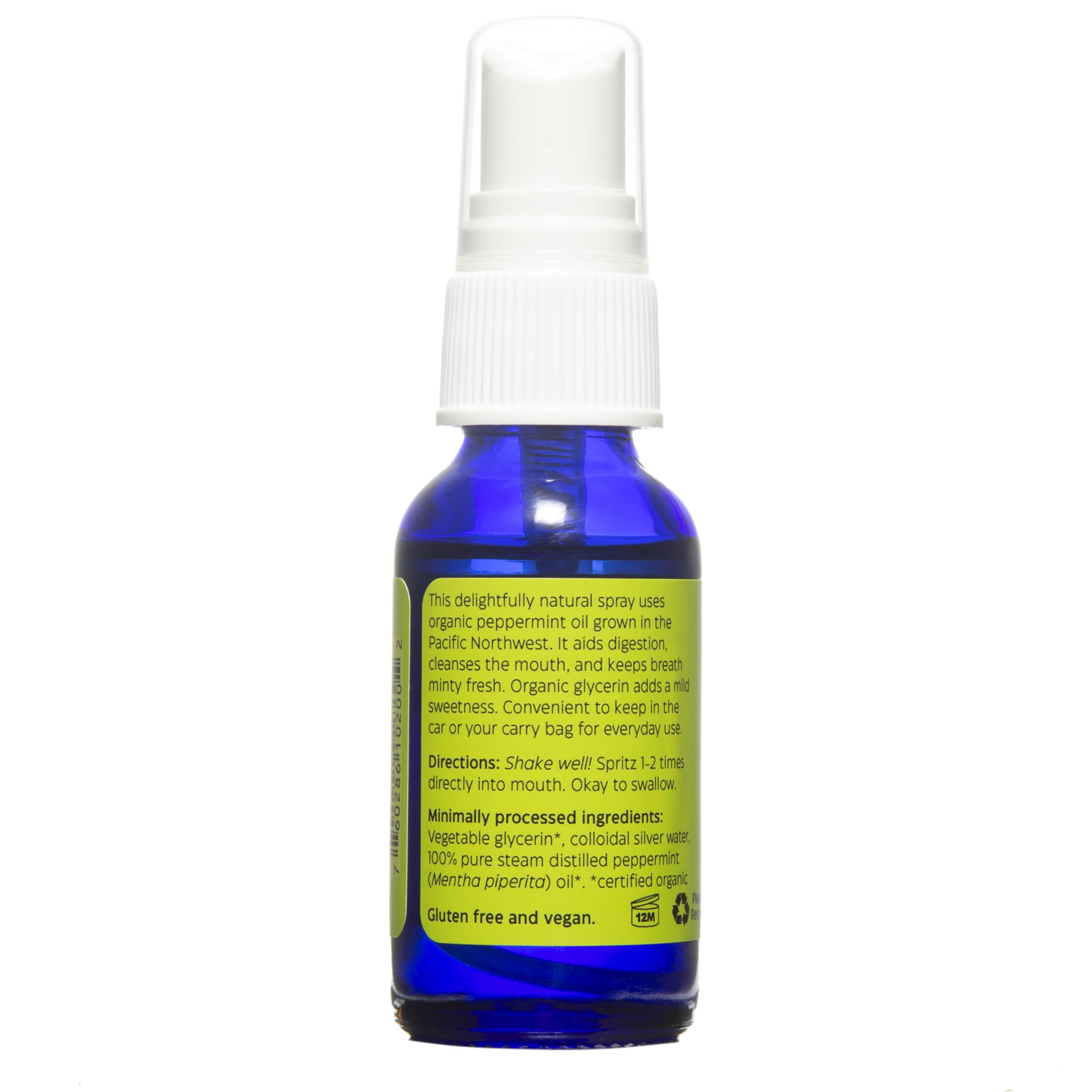 Uncle Harry’s Natural Products Breath Freshener Spray with Pure Organic Pacific Northwest Peppermint Oil and Colloidal Silver – Aids Digestion, Cleanses Mouth, Keeps Breath Minty Fresh, 1 Fluid Ounce