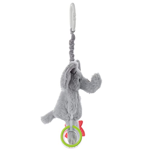 Apricot Lamb Baby Stroller or Car Seat Activity and Teething Toy, Features Plush Elephant Character, Gentle Rattle Sound & Soft Teether, 8.5 Inches
