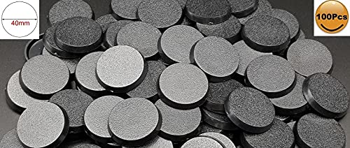 EEcliP 100pcs Round Plastic Model Bases 40mm or 1.57inch for Gaming Miniatures or Wargames Table Games MB540