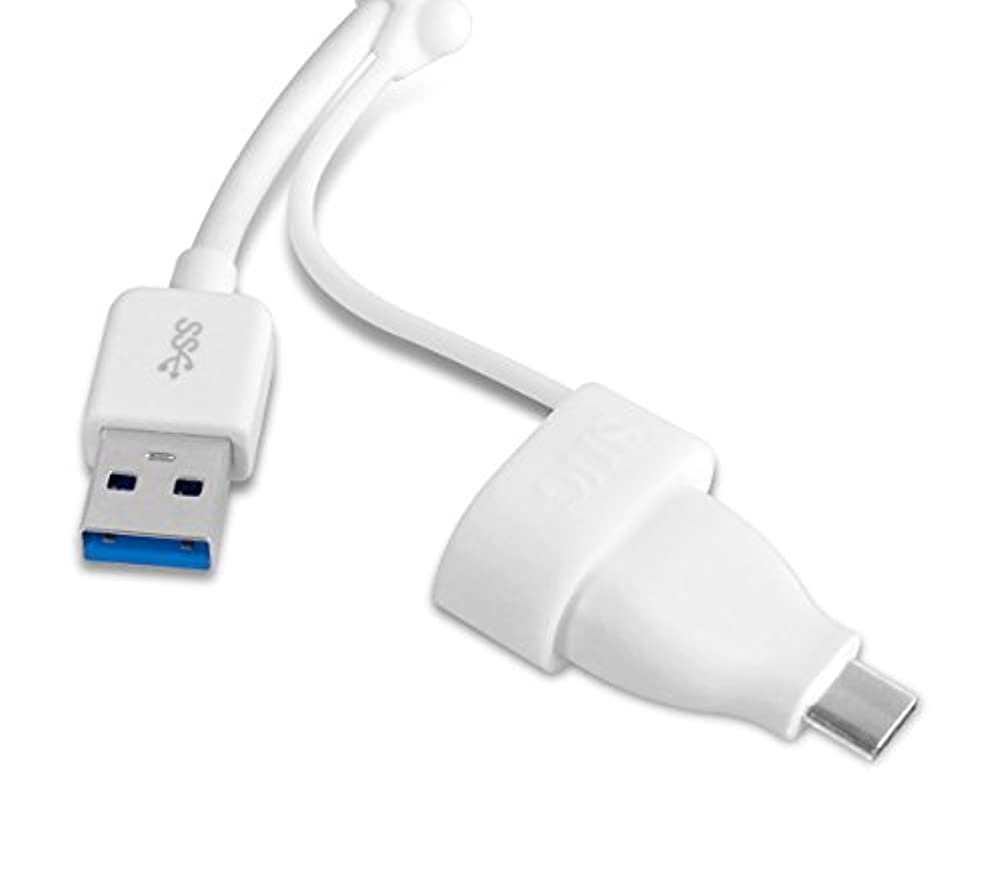 Siig SuperSpeed 3 Port USB 3.0 LAN Hub Adapter with RJ45 Gigabit Ethernet Port and USB-C to Type-A Adapter - White