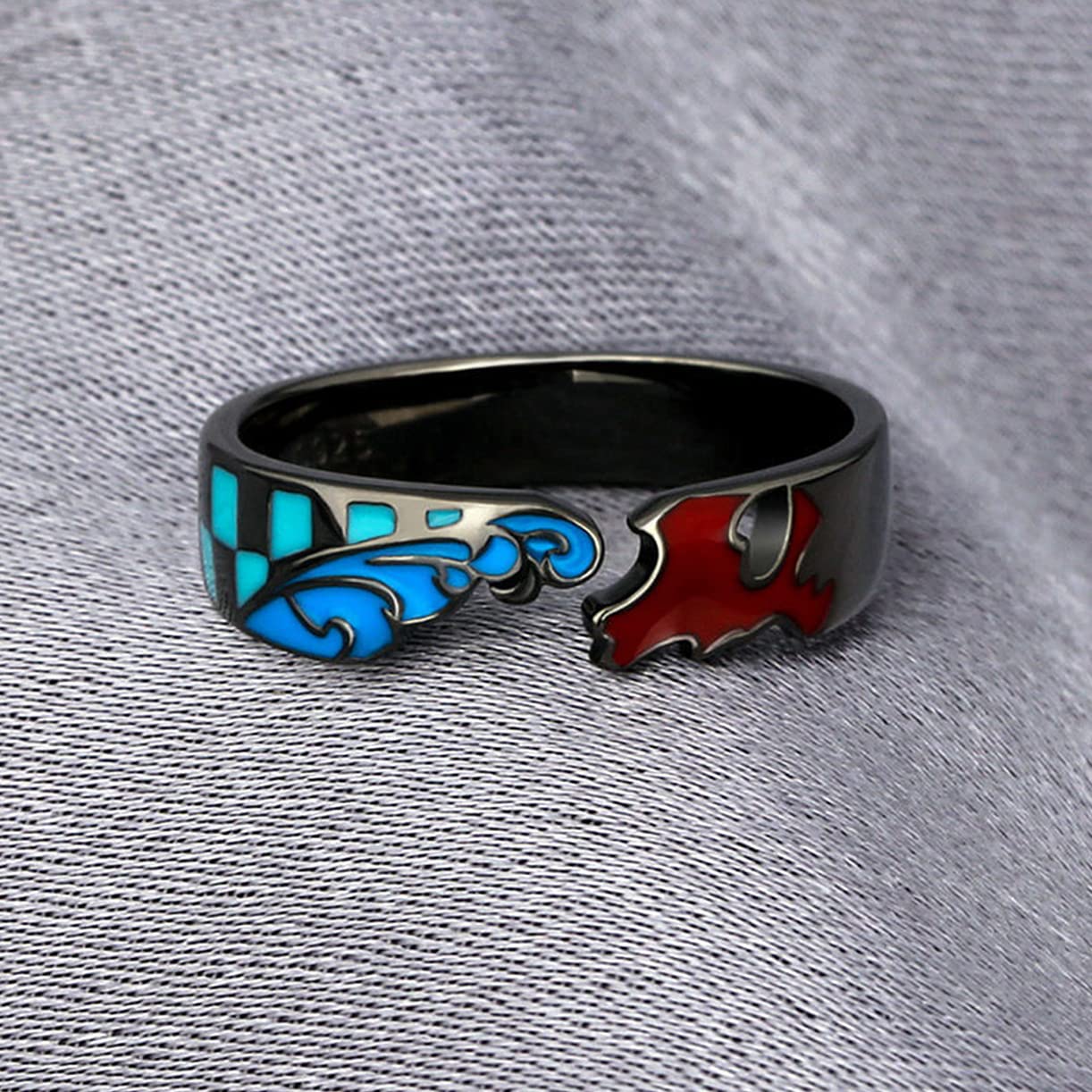 AKJPJNR Anime Ring Adjustable Tanjirou Ring Cosplay Finger Rings Cartoon Accessories Decorations Gifts