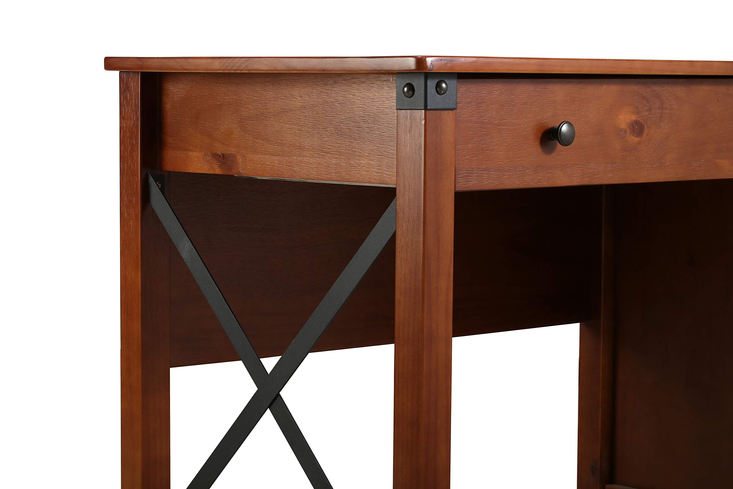 Amazon Brand β Ravenna Home Solid Pine Writing Desk, 53.25"W, Antique Espresso