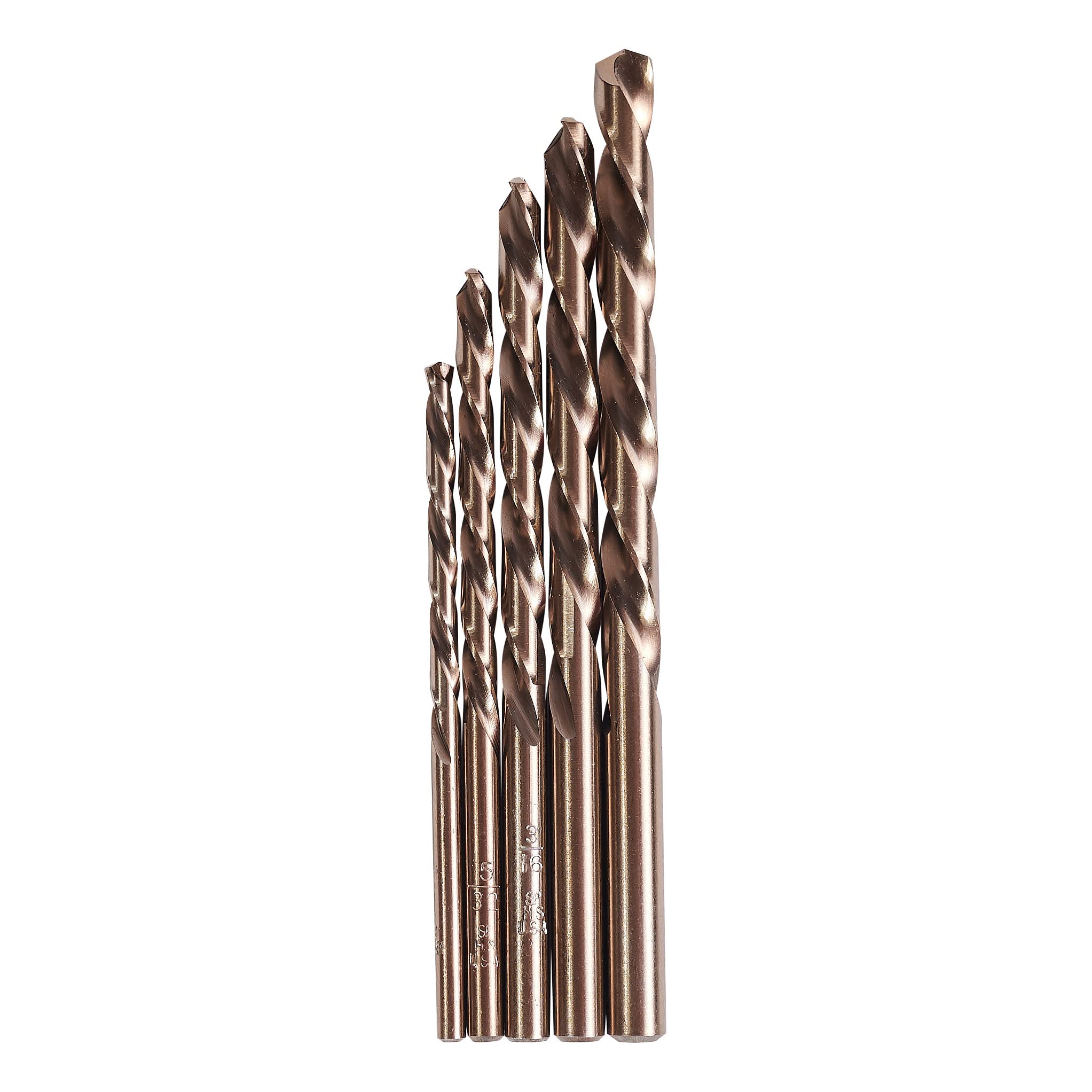 KnKut 5 Piece Left Hand Jobber Length Drill Bit Set