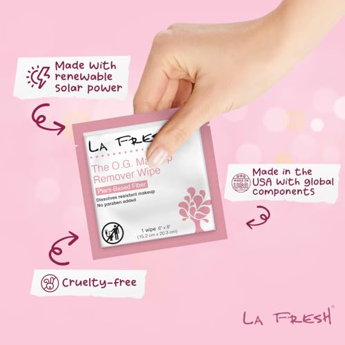 La Fresh Makeup Removal Facial Cleansing Wipes, Waterproof, 50 Count - Skin Care Travel Essentials
