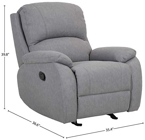 Amazon Brand – Ravenna Home Oakesdale Contemporary Glider Recliner, 35.4"W, Iron, Grey