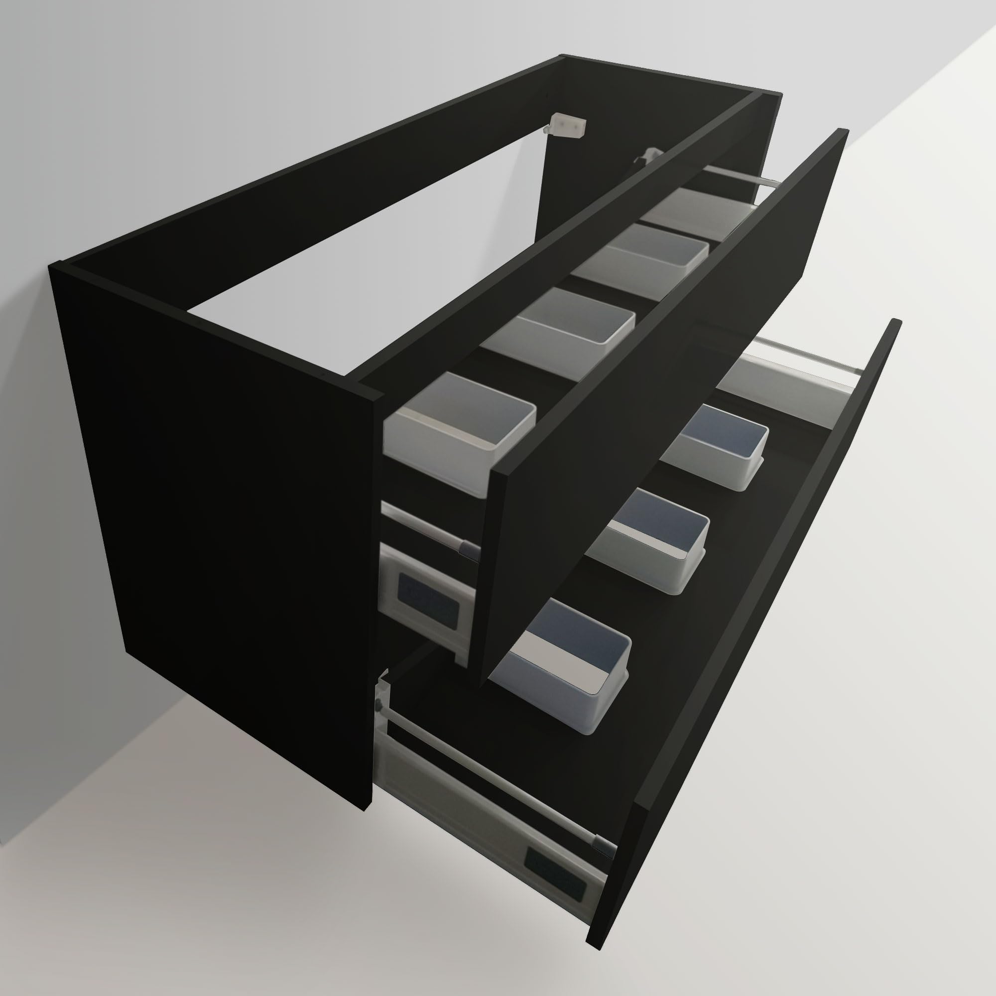 Dowell Series 004 Double Bathroom Vanity Set, 48", Matte Black