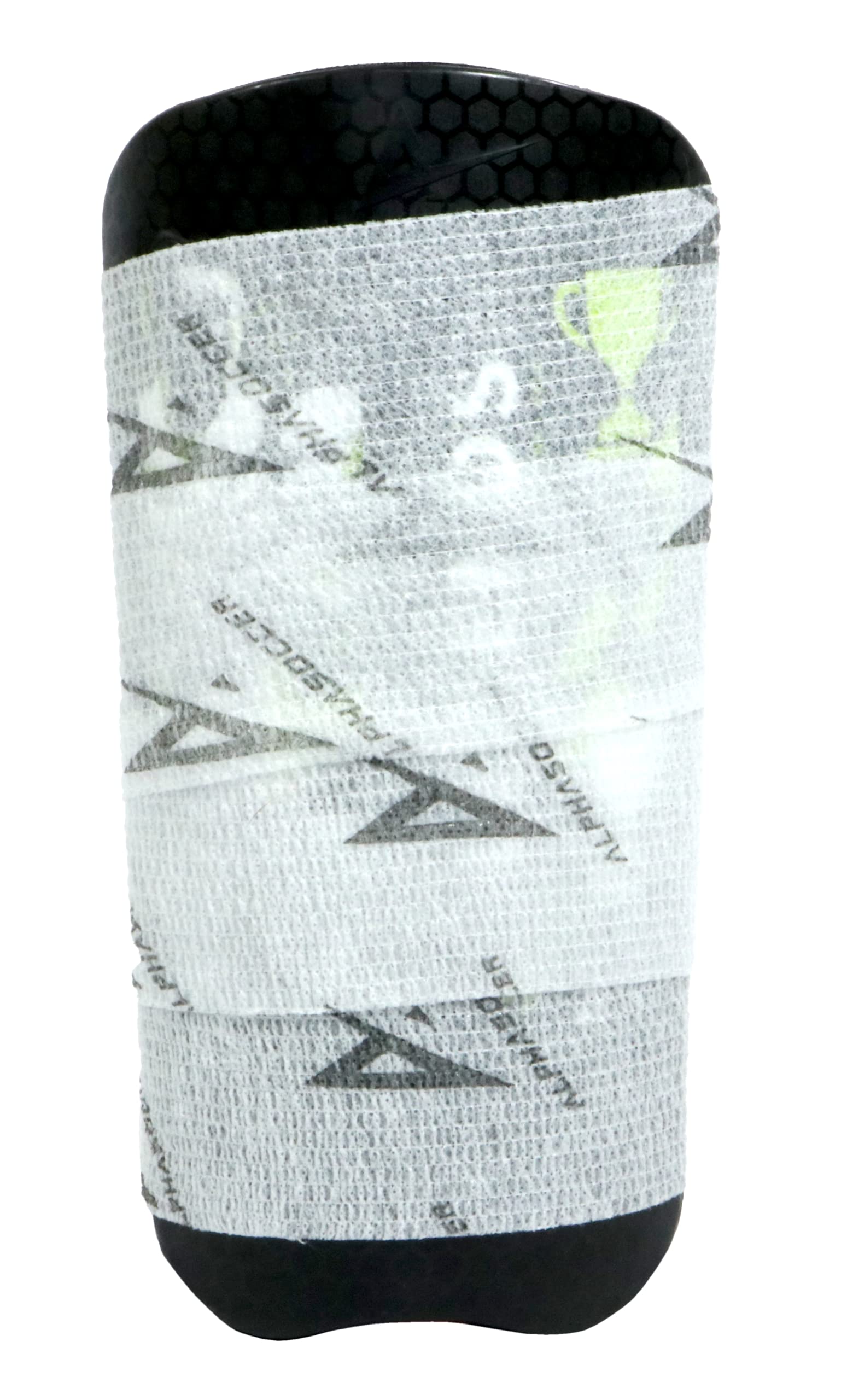 Alpha Soccer Youth Shin Guards - Soccer Protective Gear, Lightweight Shin Guard Set with Single Straps (S/M, Messi Stickers)