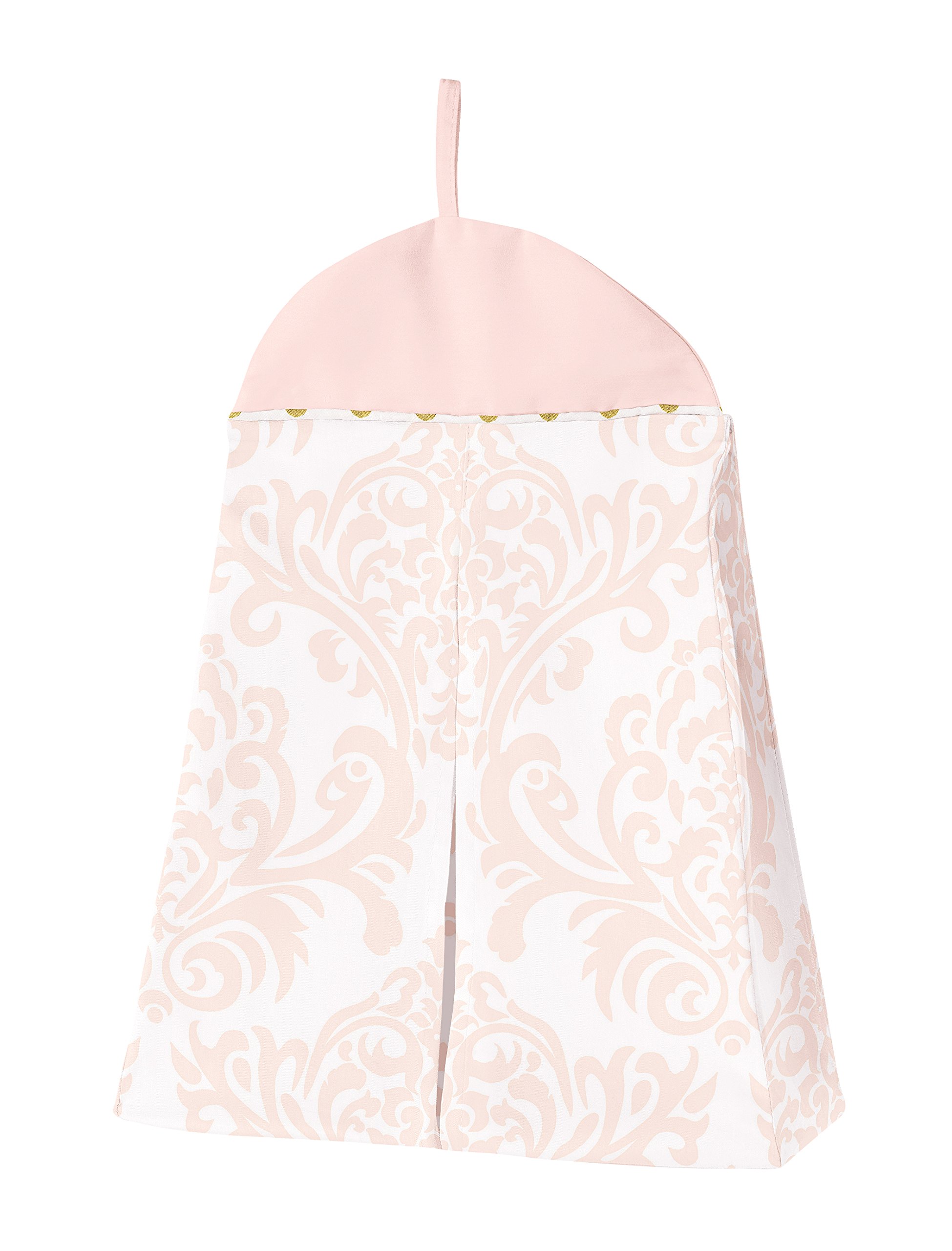 Sweet Jojo Designs Blush Pink White Damask and Gold Polka Dot Amelia Girl Baby Bedding 4 Piece Crib Set