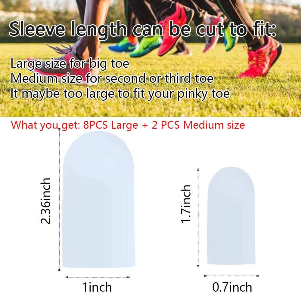 AQUASHIELDING Toe Protectors, Gel Toe Covers for Missing or Ingrown Toenails, Toe Caps and Sleeves for Shoes, Protect Toe from Rubbing and Friction(10 pcs)