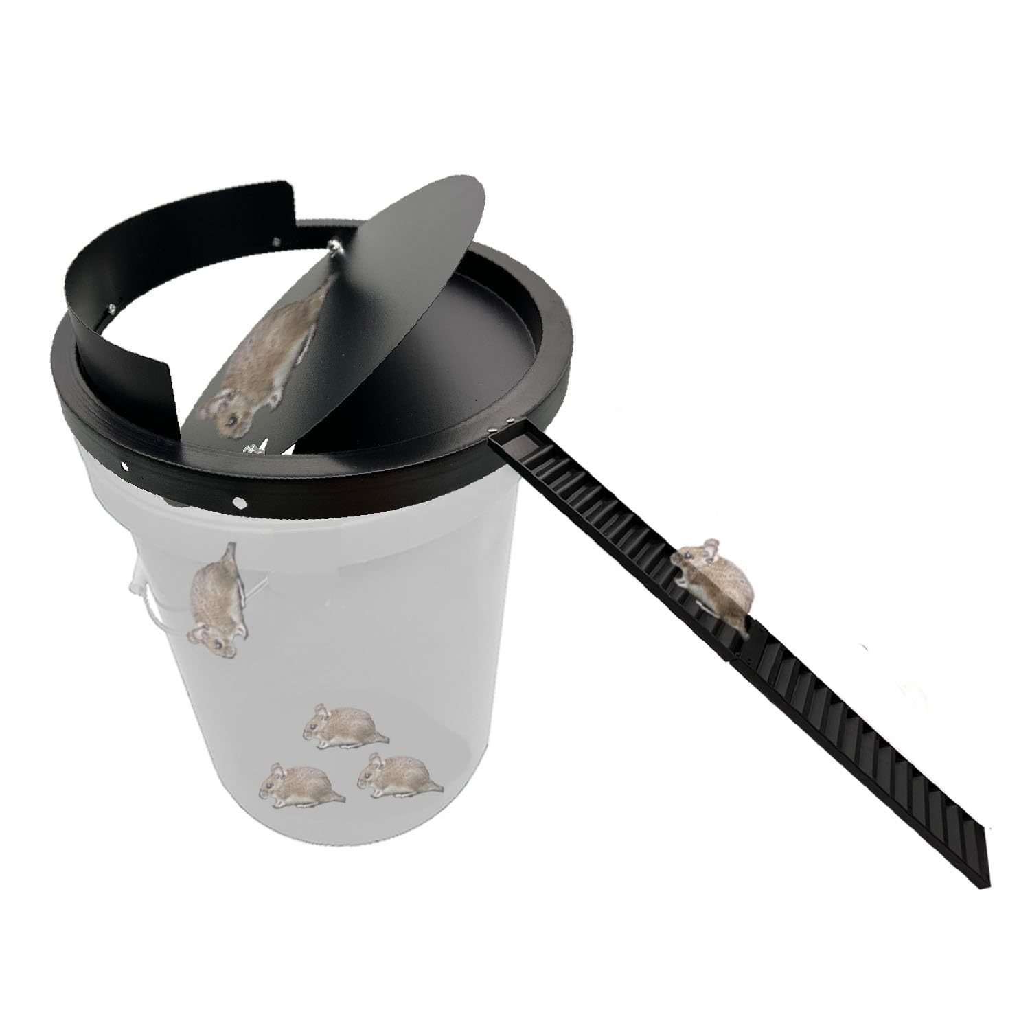 Bucket Lid Mouse Trap Metal 5 Gallon Bucket lid,Strong Metal Material That Cannot be Bitten, auto Reset, Repeat Catch, Indoor Outdoor, Reusable 5 Gallon Bucket Lid, (1Pack) (1)