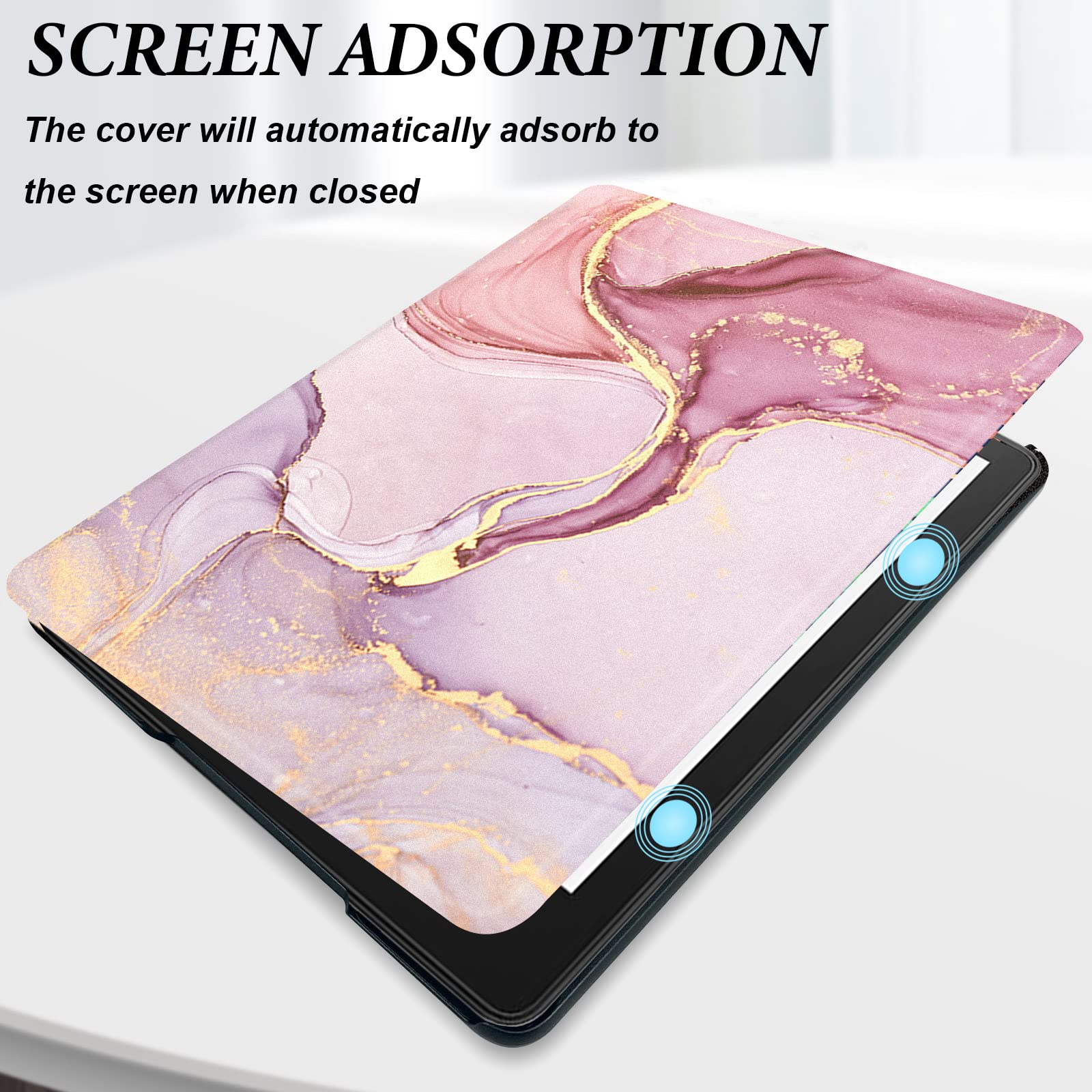 Aippdo Case for 6.8” Kindle Paperwhite 11th Generation 2021- Premium Lightweight Book Cover with Auto Wake/Sleep for Kindle Paperwhite 2021 Signature (Pink Marble)