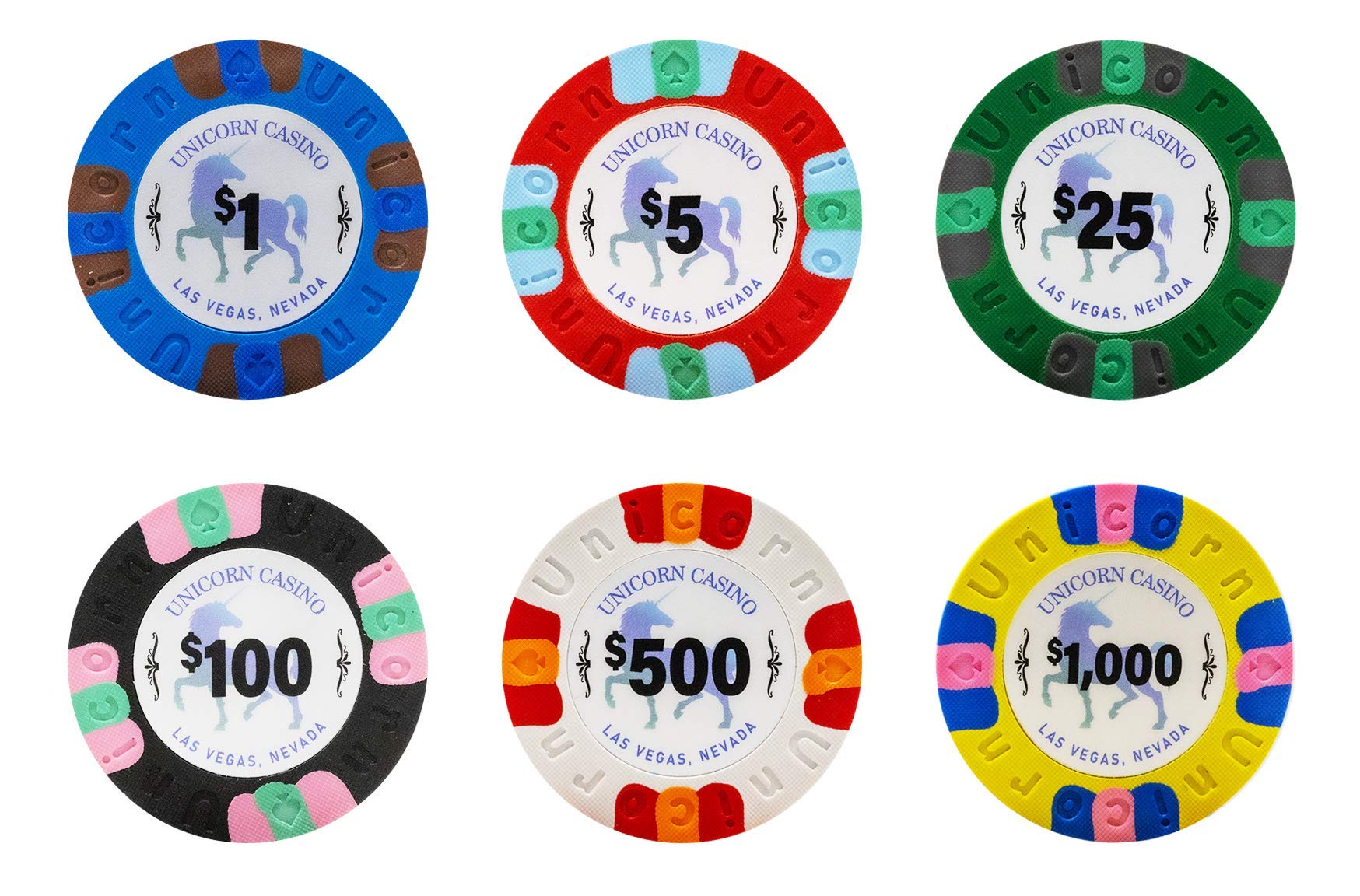 DA VINCI Unicorn All Clay Poker Chip Set with 500 Authentic Casino Weighted 9 gram Chips, Black ABS Case, 2 Decks of Plastic Playing Cards, Dealer Buttons and 2 Cut Cards