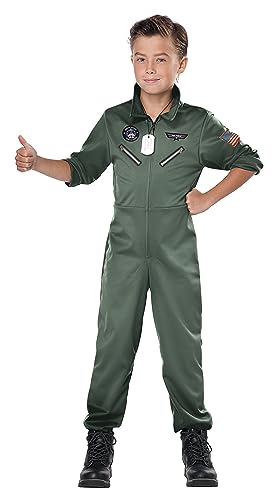California Costumes Child Unisex Fighter Pilot Child Costume Army Green, Extra Large