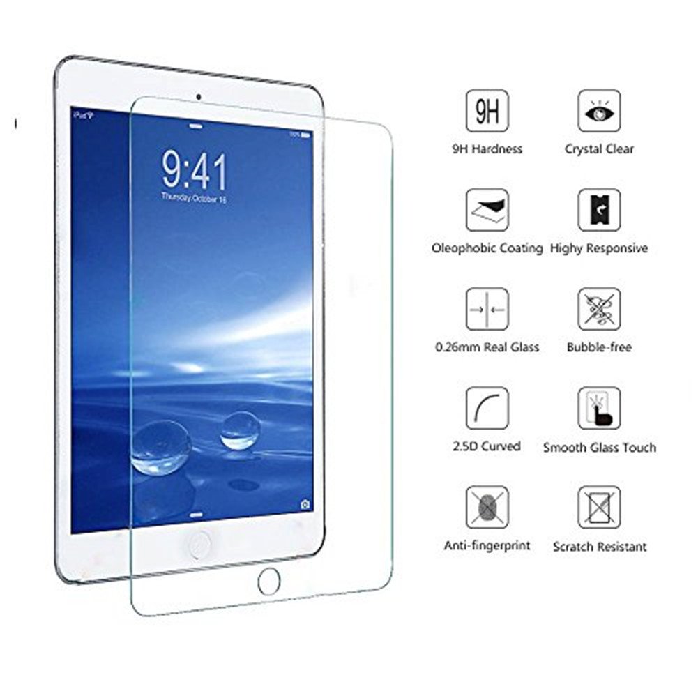 Sincase iPad Mini 4 Screen Protector, [2-Pack] Clear Premium iPad mini 4 Tempered Glass Screen Protector [Bubble Free] 2.5D Curved Shatterproof Glass Cover Screen Film for iPad Mini 4