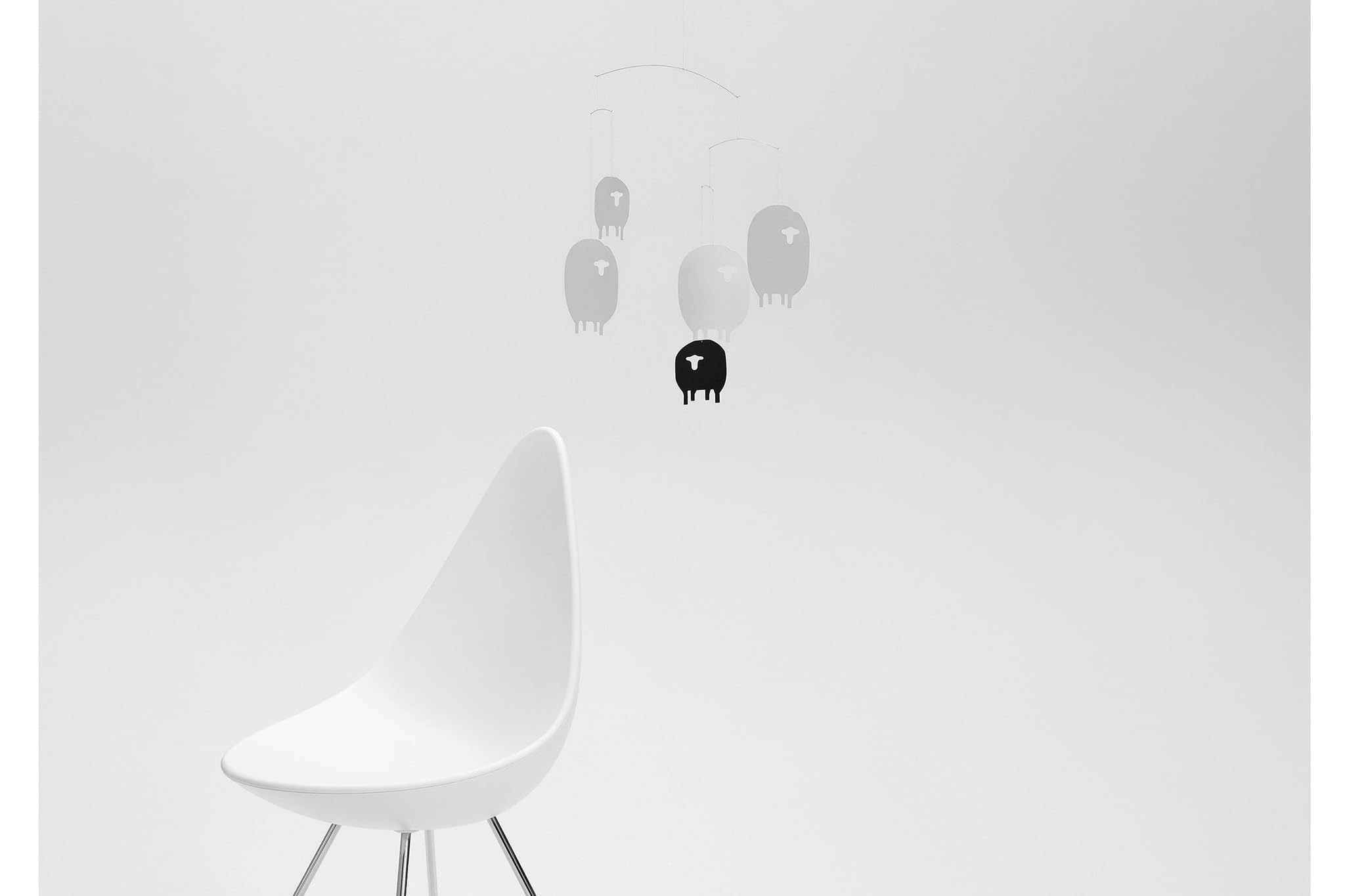 Flensted Mobiles Sheep Hanging Nursery Mobile - 17 Inches Plastic - Handmade in Denmark - Conversation Piece and Room Decor - Unisex - Wall Mount