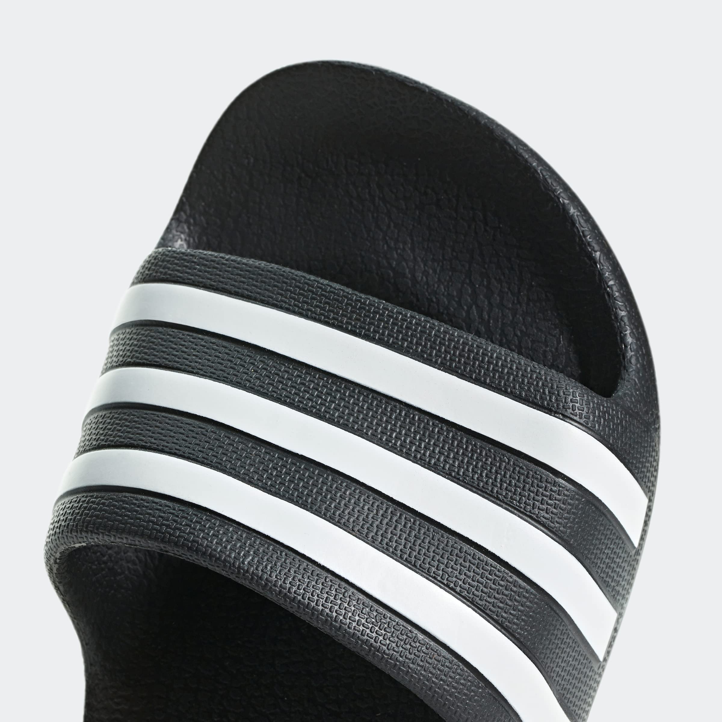adidas unisex child Adilette Aqua Water Shoe, Core Black/White/Core Black, 1-13 Big Kid US