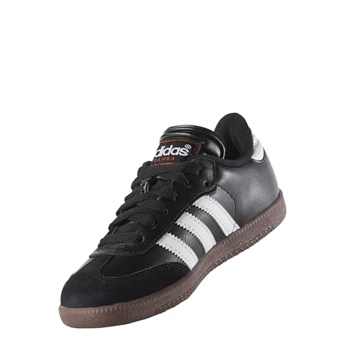 adidas Boy's Samba Classic Soccer Shoe, Black/White/Black, 4 Big Kid