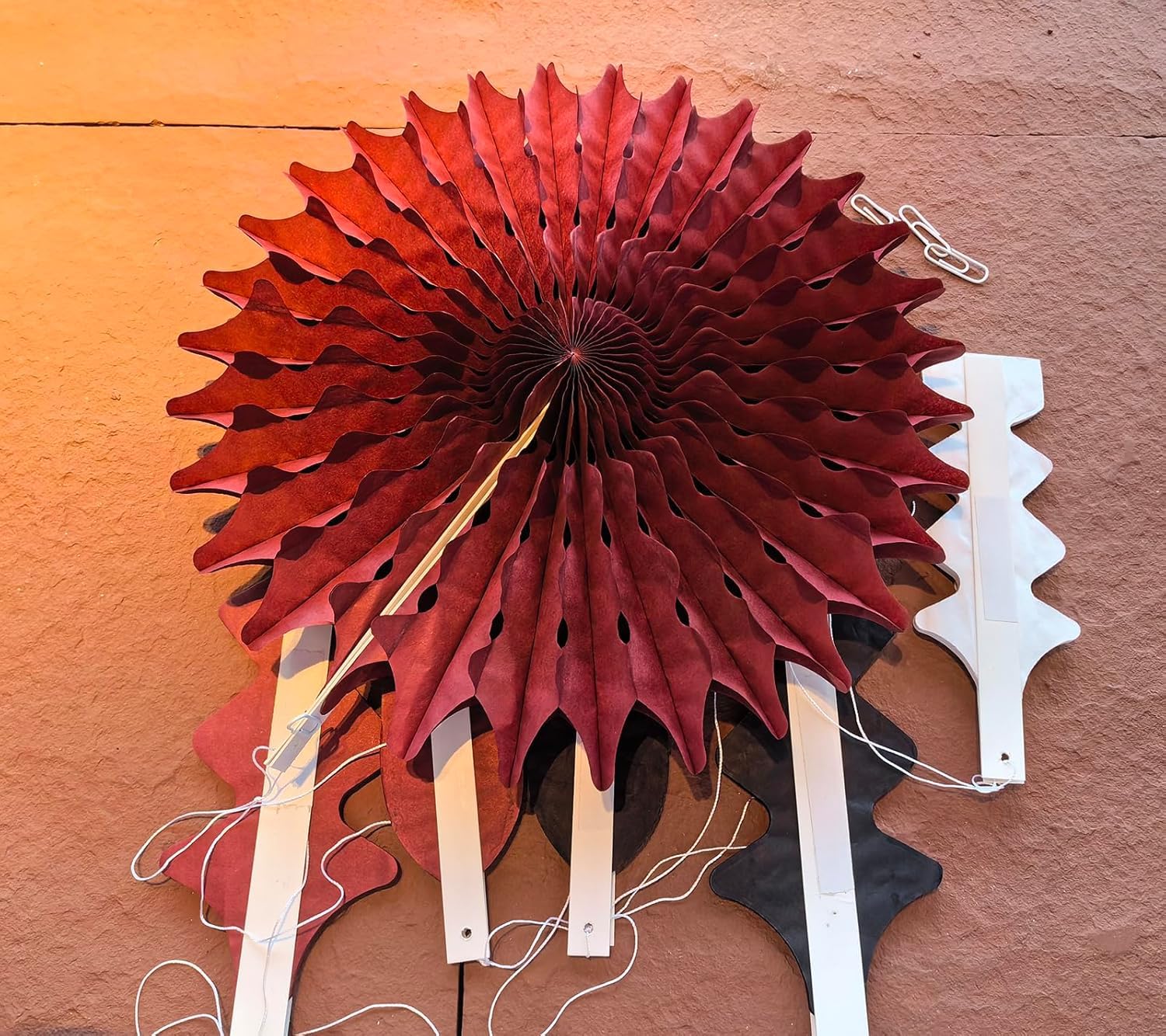 Burgundy Pink Birthday Party Decorations/Fall Bridal Shower Decorations/Valentines Day Decor/7pcs Burgundy Cream Pink Pinwheels Tissue Paper Fans Fall Bachelorette Party Decorations/Burgundy Wedding