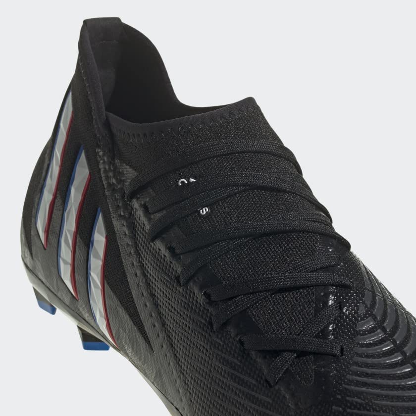 adidas Unisex Predator Edge.3 Firm Ground Soccer Shoe, Black/White/Vivid Red, 9 US Men