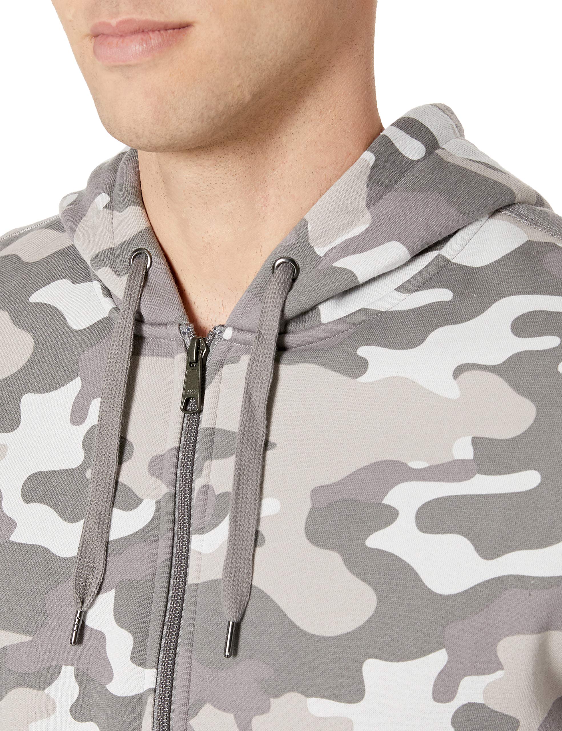 Amazon Essentials Men's Full-Zip Hooded Fleece Sweatshirt, Grey, Camo, XX-Large