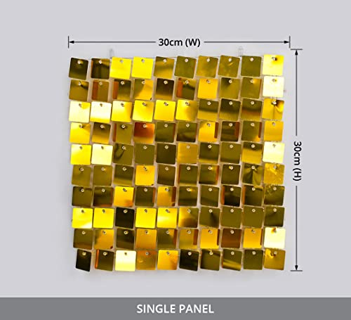 BannerBuzz Shimmer Panel Backdrop, Made of Premium Quality Plastic (Gold, 6' W X 8' H)