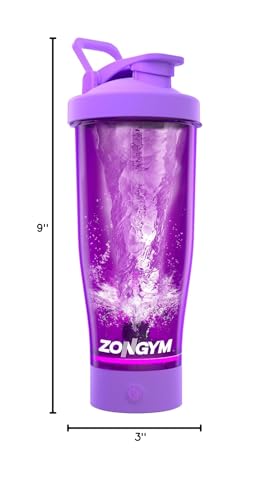 ZonGym 24 oz Electric Protein Shaker Bottle, BPA Free, Tritan Material, Ultra-High Speed Mixing, Great Gift Idea, Reusable, 800mAh Battery, Portable Blender Cup for Protein Shakes