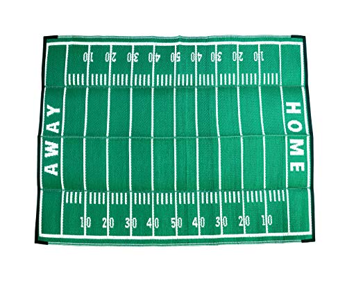 Camco 5'x 6-1/2' Handy Mat with Strap | Ideal for picnics, Beaches, RVing and outings | Weather-Proof | Football Field Print (42819)