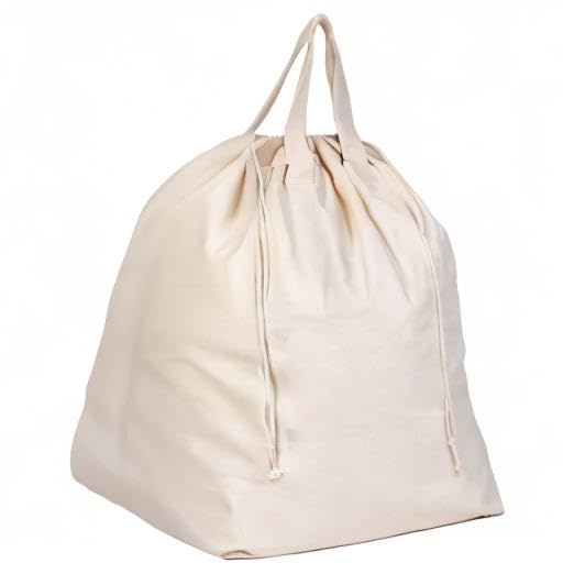 College Dorm Laundry Bags - Versatile and Heavy Duty College Laundry Hamper Liner with Drawstring - Canvas Laundry Basket Liner - 100% Cotton, Washable and Foldable Cloth Laundry Bags (1 Pack)