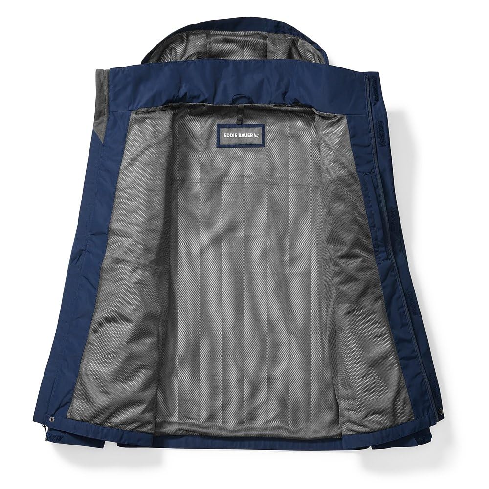 Eddie Bauer Men's Rainfoil Packable Jacket, Waterproof, Black, Medium