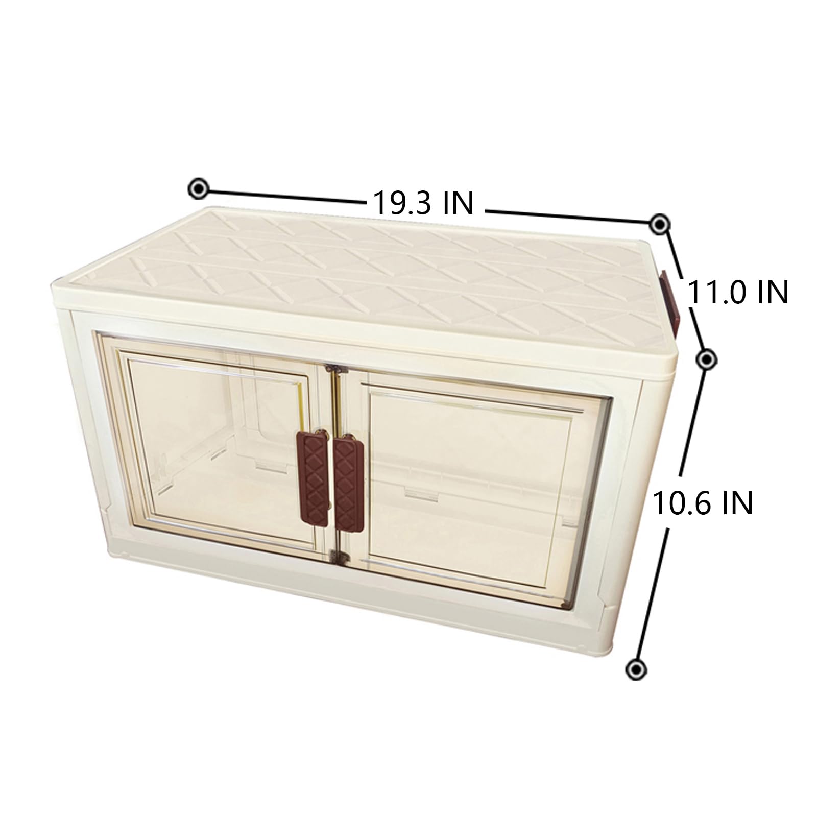 Safunion Closet Organizers and Storage 9.8 Gal, Stackable Storage Bins with Lids, Collapsible Storage Bins, Dual Open Plastic Storage Containers with Wheels for Closet, Dorm Room and Home (1 Pack)