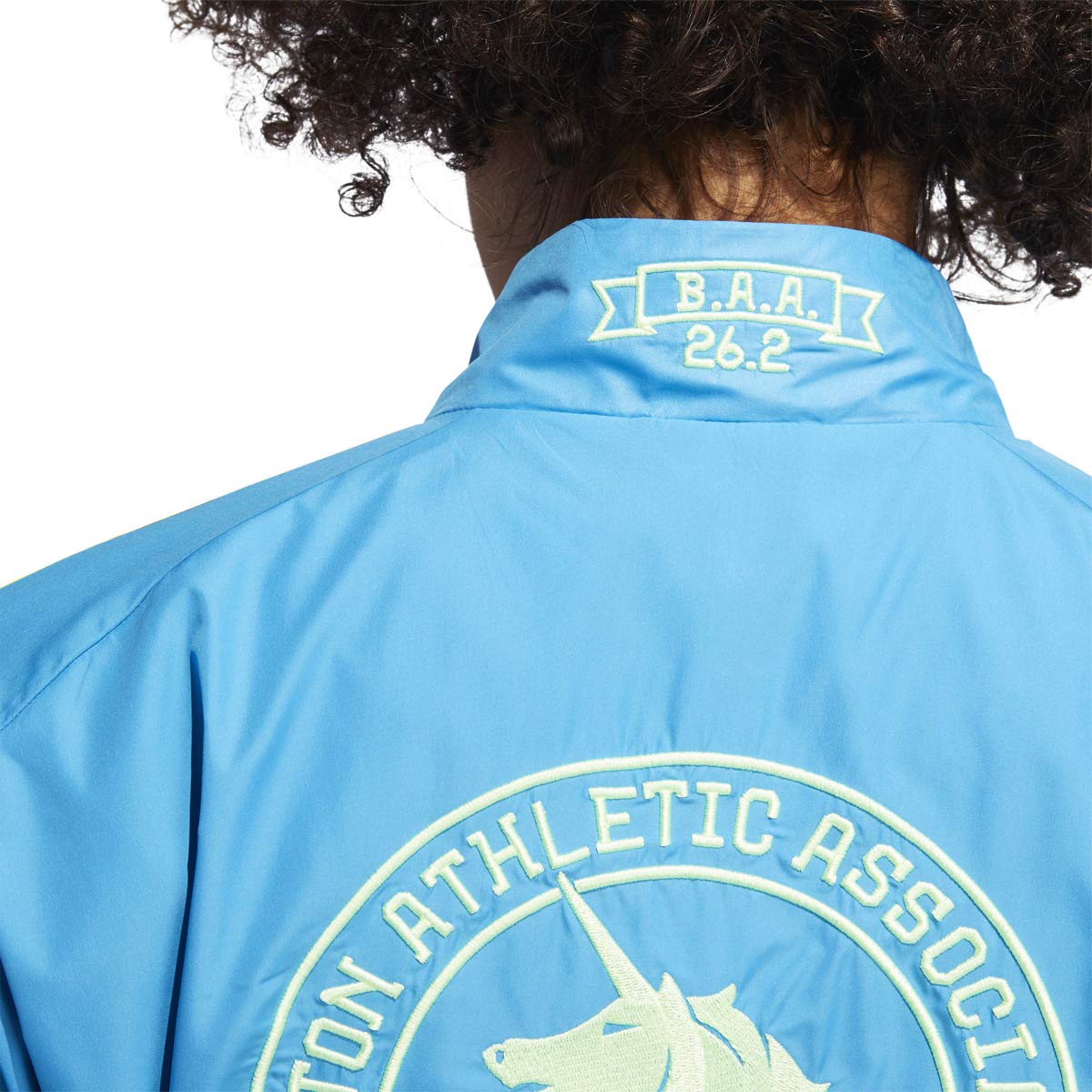 adidas Women's 2019 Boston Marathon Celebration Jacket (Medium, Shock Cyan)