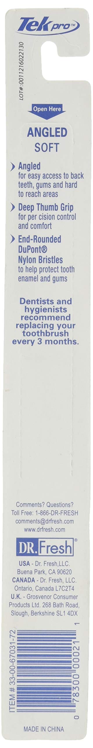 Tek Pro Toothbrush Compact Head Soft Angled, Color May Vary 1 Each (Pack of 11)