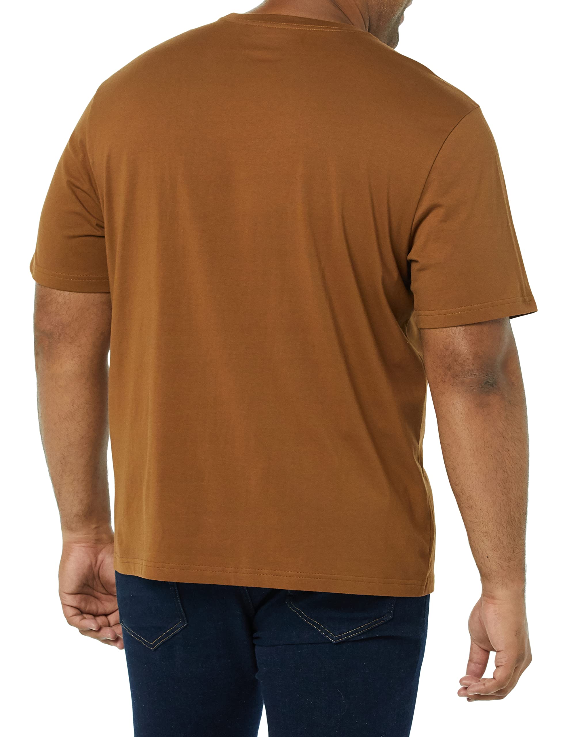 Amazon Essentials Men's Regular-Fit Short-Sleeve Crewneck Pocket T-Shirt, Pack of 2, Black/Brown, X-Large