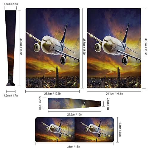 Airplane City View Full Protective Skin Cover Design Wrap Decal Sticker Compatible with PS5 Digital Edition Console and Controller