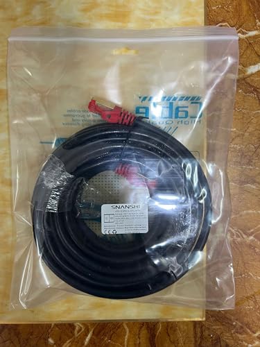 SNANSHI Outdoor Ethernet Cable 50 ft, Cat 7 Ethernet Cable 26AWG Heavy Duty CAT7 Waterproof Outdoor Direct Burial UV Resistant Internet Cable LAN Cable for Garage,POE Camera/WiFi Extender,Outbuilding