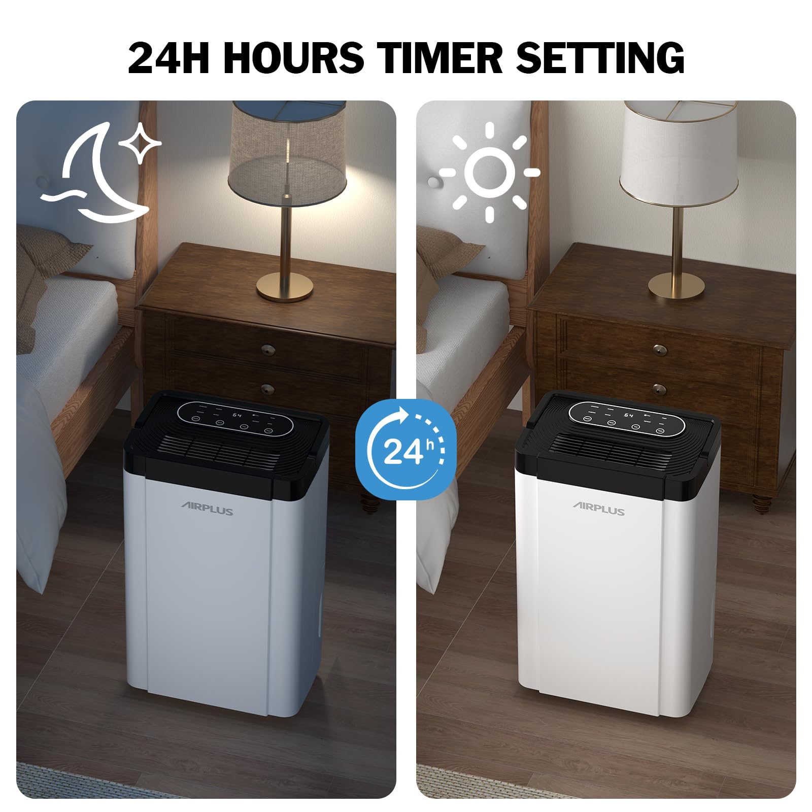 AIRPLUS 4,000 Sq. Ft. 50 Pints Dehumidifier with Hose, Humidity with Auto Shut off, Auto Drain or Manual Drainage, 0.8 gal Water Tank Capacity for Basement