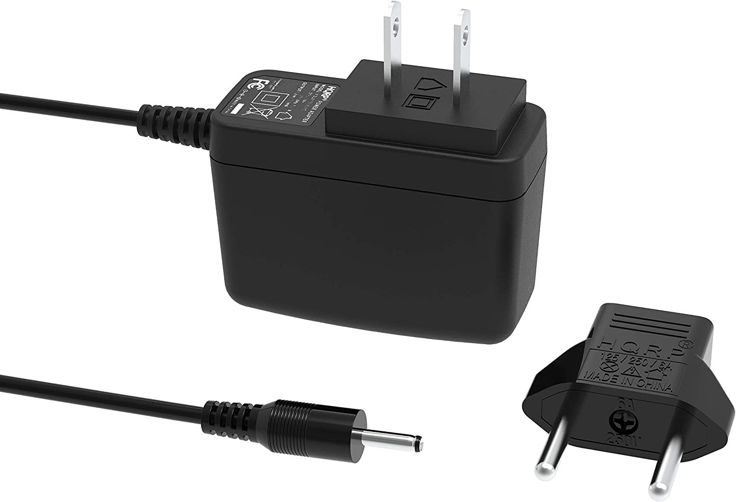 HQRP AC Adapter Compatible with Wahl 9864 79600-2101 97581-1105 9818 9818L 9854-600 9867-300 9876L 9880-100 9880L Trimmer Charger Power Supply Cord + Euro Plug Adapter
