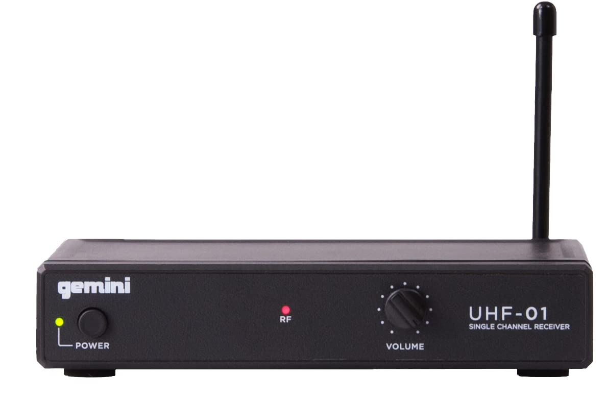 Gemini UHF-01M F1 Handheld Wireless Microphone System - Channel 1 - Professional Karaoke, DJ, and Podcast Mic