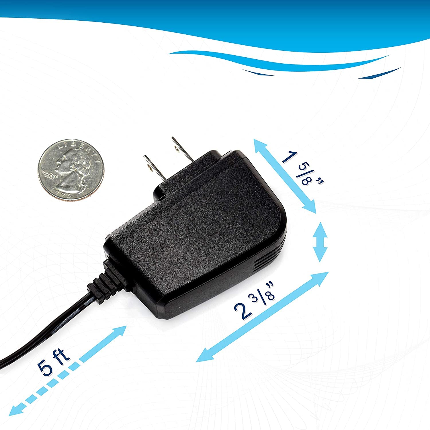 HQRP Battery Charger AC Adapter Compatible with Petsafe Wireless Training Collar PDT00-15102 RFA-545 RFA-546 RFA-535 RFA-543 RFA-534 [UL Listed] + Euro Plug Adapter