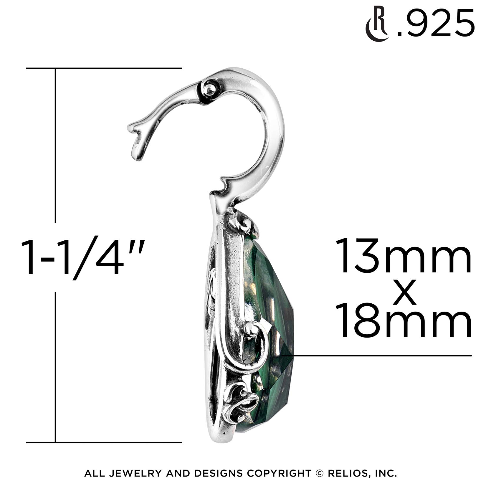 American West Sterling Green Malachite Doublet Pendant Enhancer