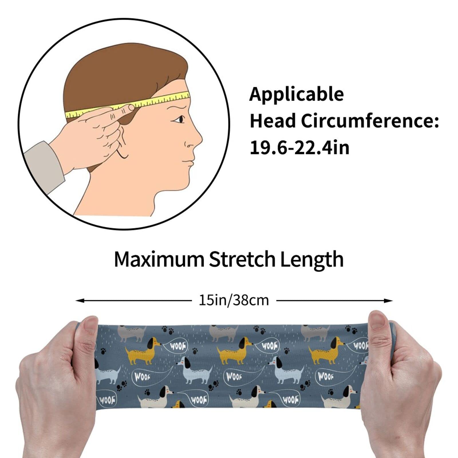 Athletic Headband Dachshund Woo Moisture Wicking Non-Slip Sweatbands